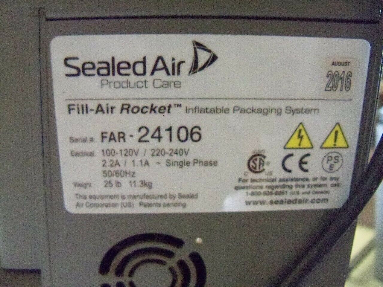 Sealed Air Fill-Air Rocket™ Inflatable Packaging System w/rolling cart ...