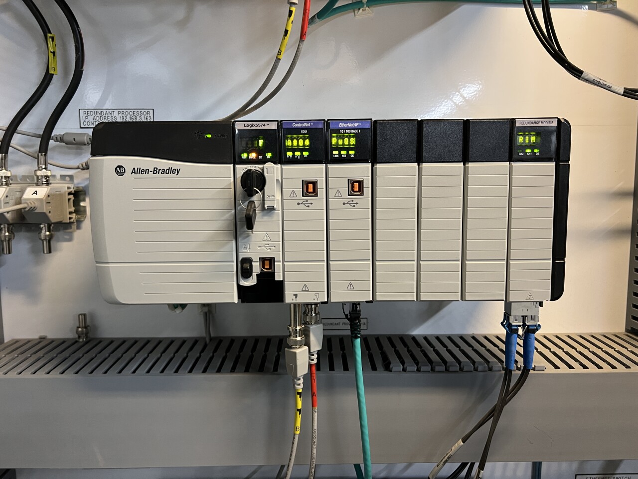 Cabinet with Allen Bradley Panelview and Controllogix PLCs