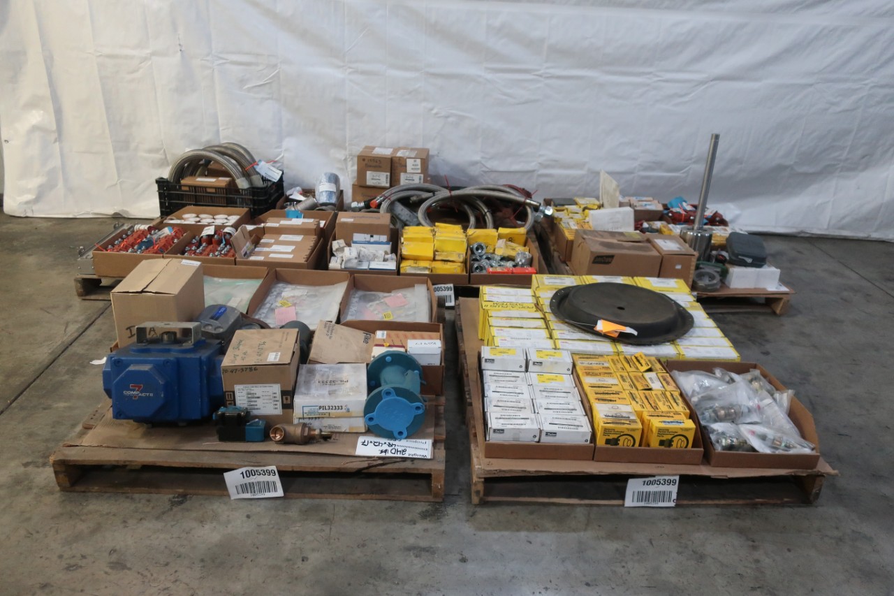 5 PALLETS OF ASSORTED VALVES, VALVE PARTS AND ACCESSORIES
