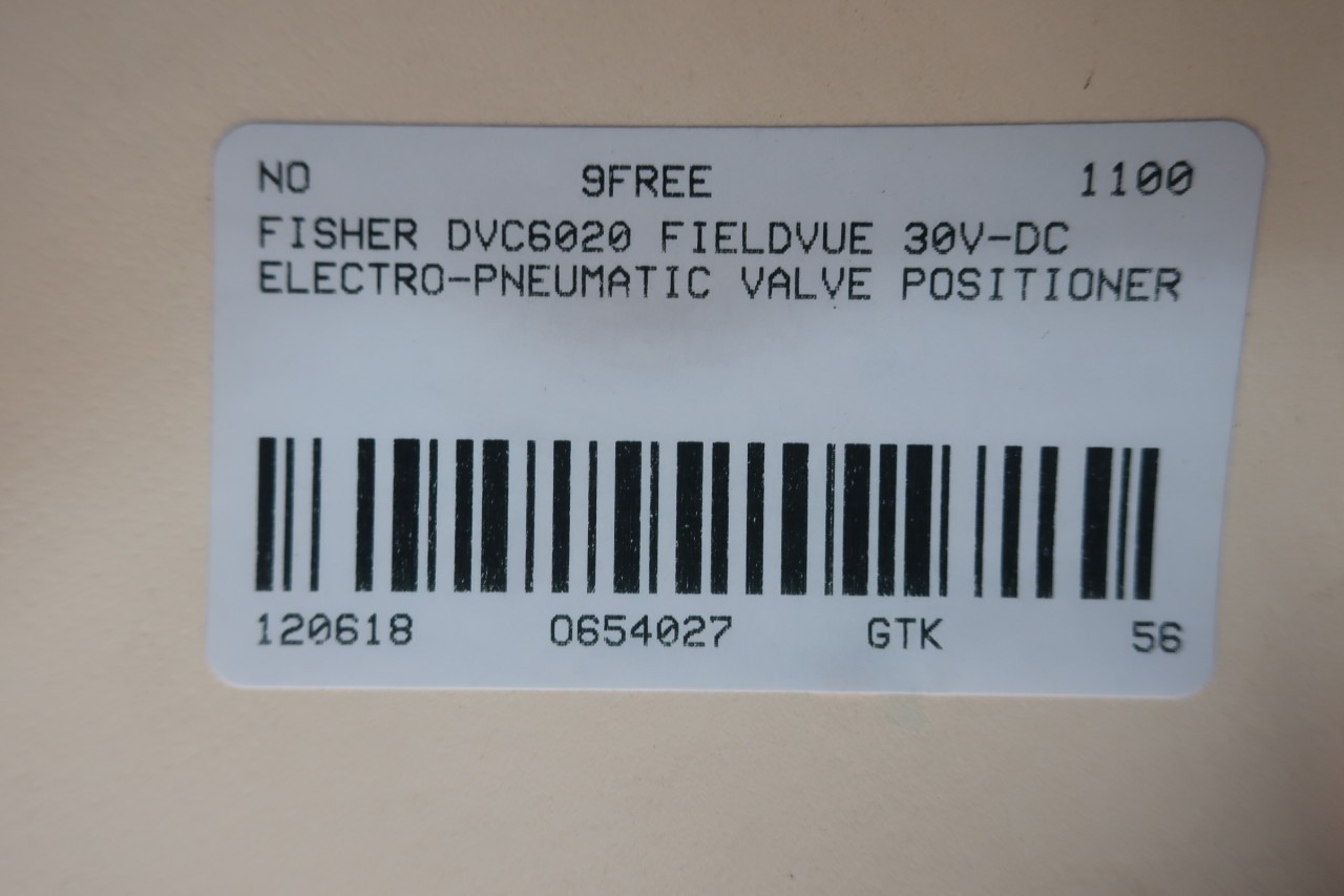 FISHER DVC6020 FIELDVUE 30V-DC ELECTRO-PNEUMATIC VALVE POSITIONER For ...