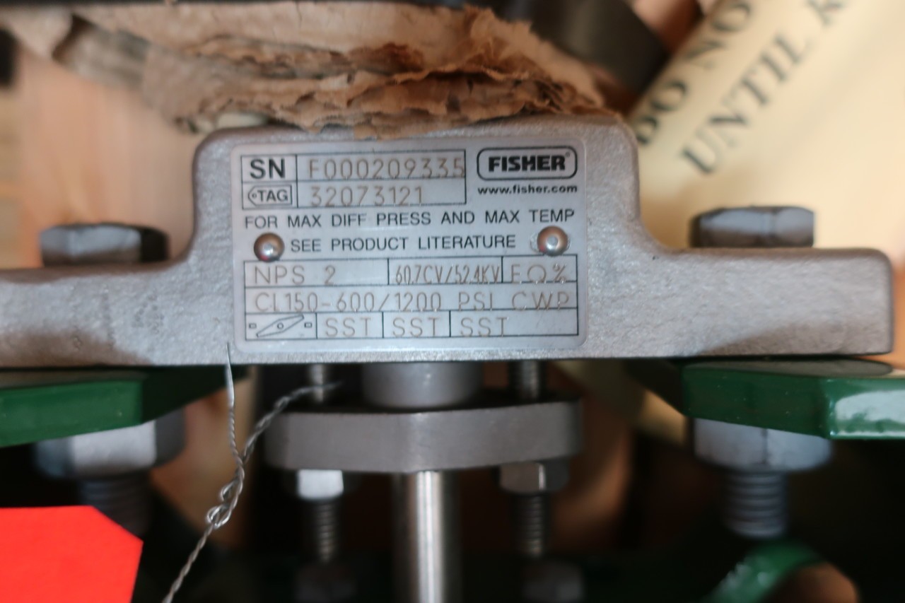 FISHER NPS 2 PNEUMATIC 2052 WAFER DVC2000 2IN CONTROL VALVE For Sale ...