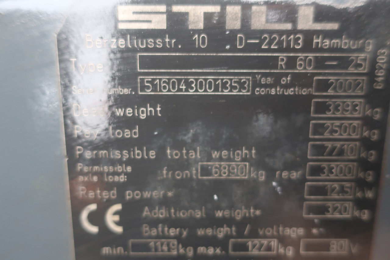 STILL R60-25 ELECTRIC FORKLIFT TRUCK W/O BATTERY For Sale | Aucto