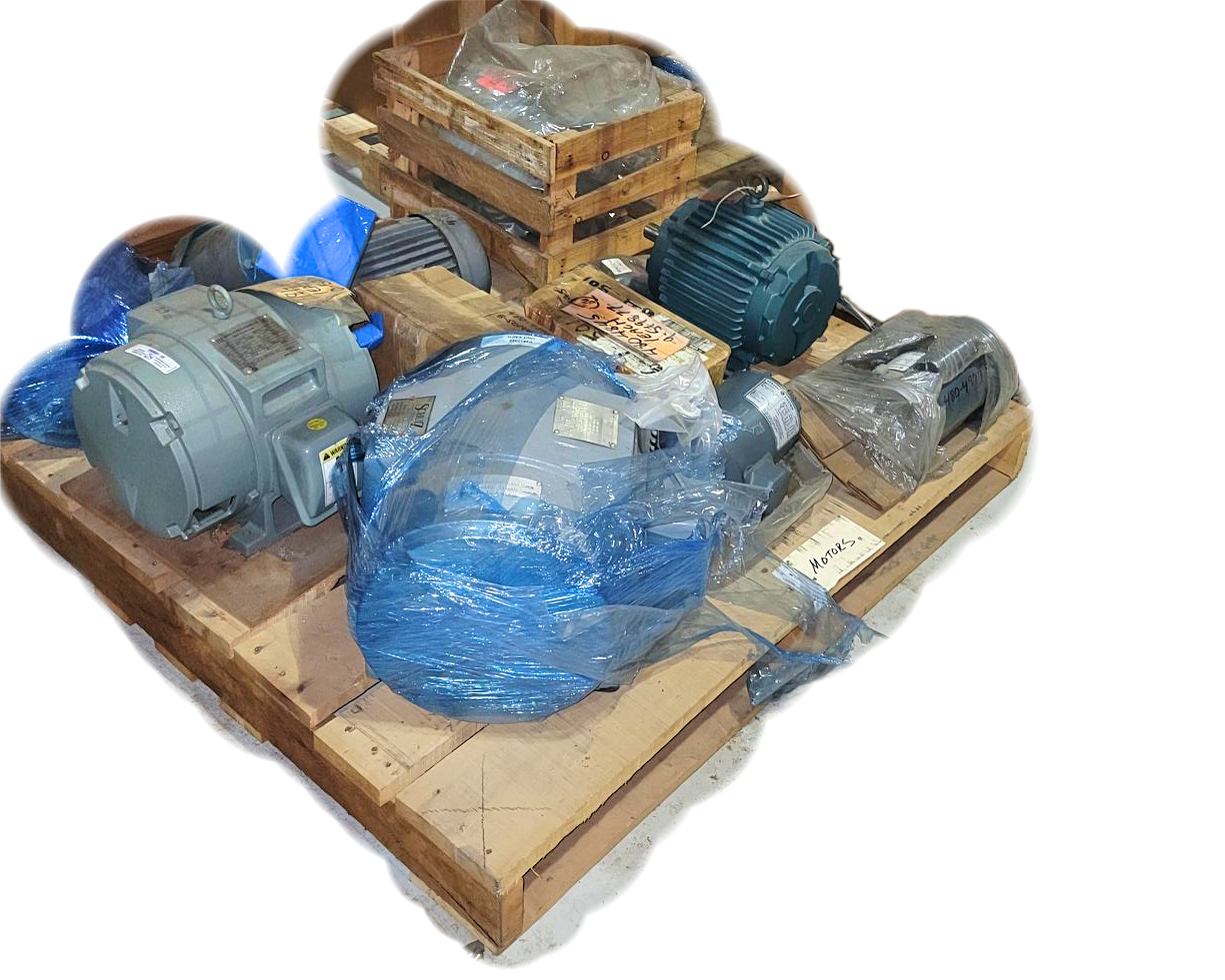 BULK LOT OF MOTORS QTY 3 PALLETS