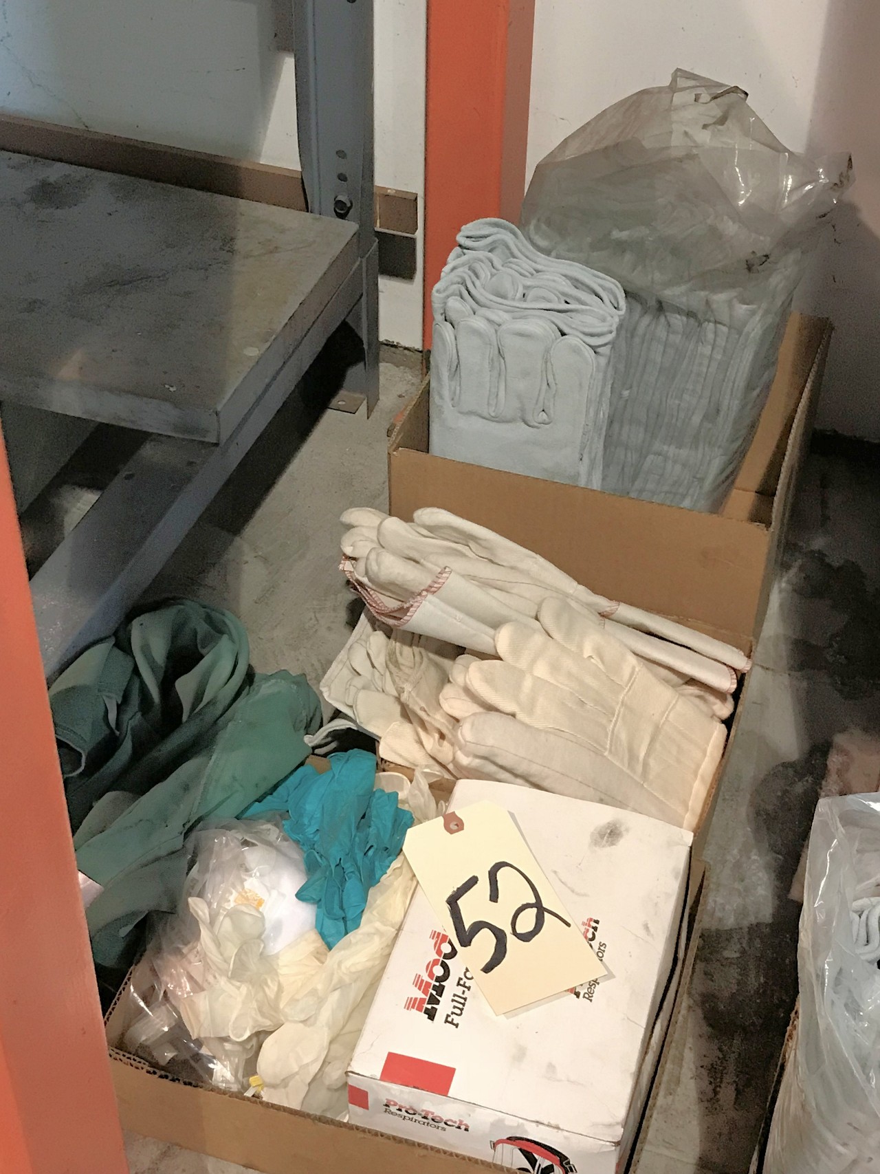 Lot-Latex Gloves, Pro-Tech Respirator,