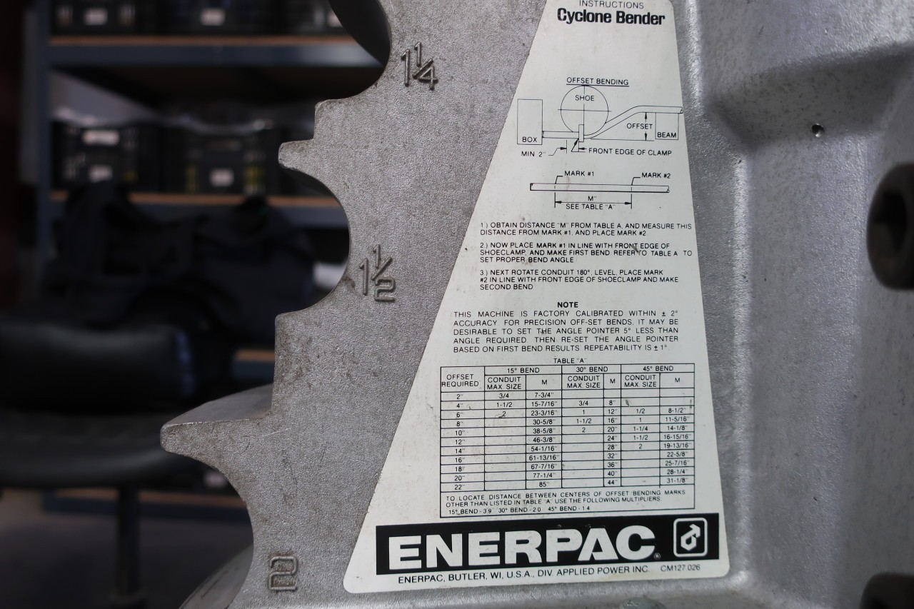 ENERPAC B 2000 CYCLONE ELECTRIC 1/2-2IN PIPE BENDER For Sale | Aucto