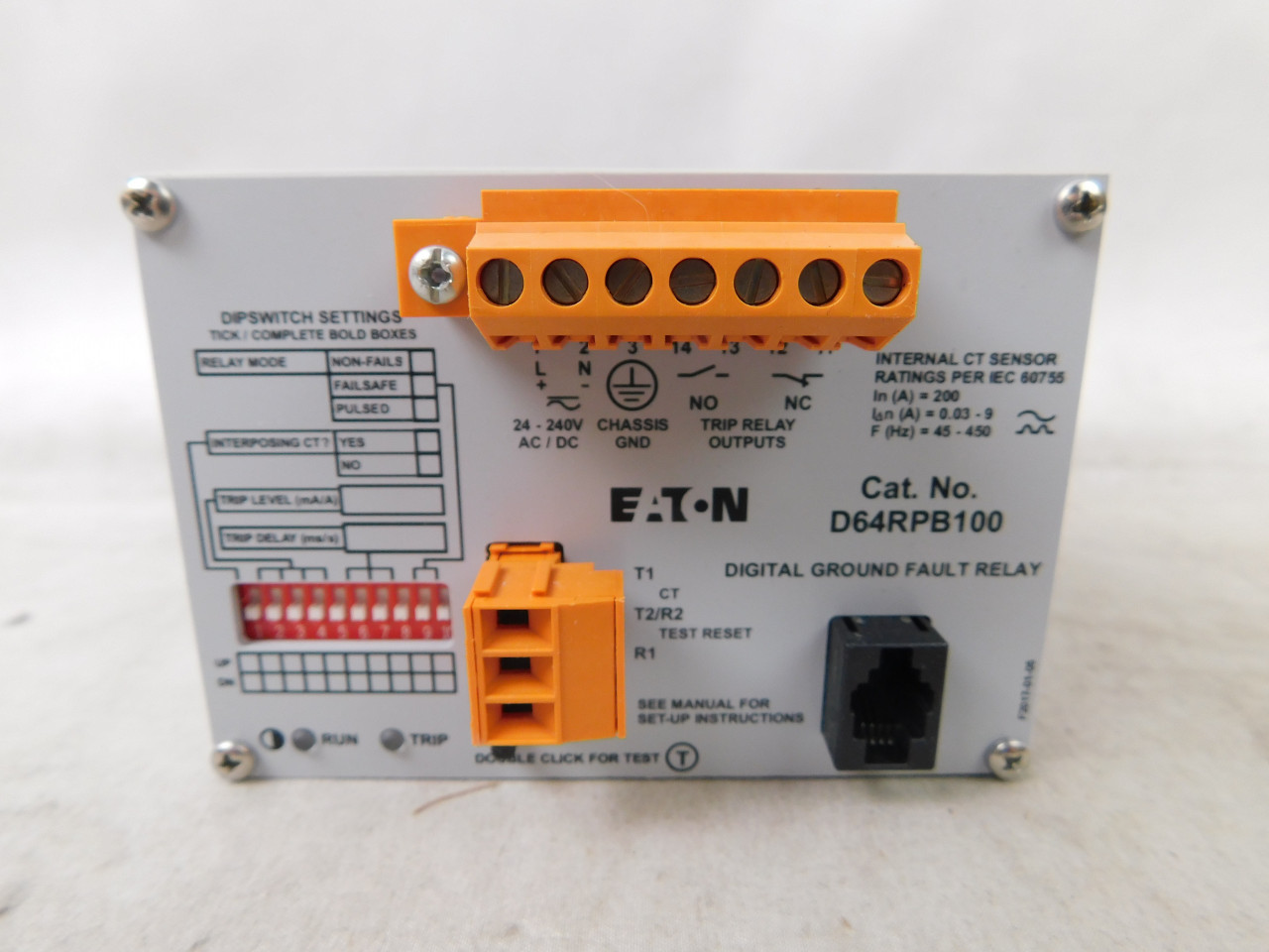 Eaton D64RPB100 Digital Ground Fault Relay For Sale | Aucto