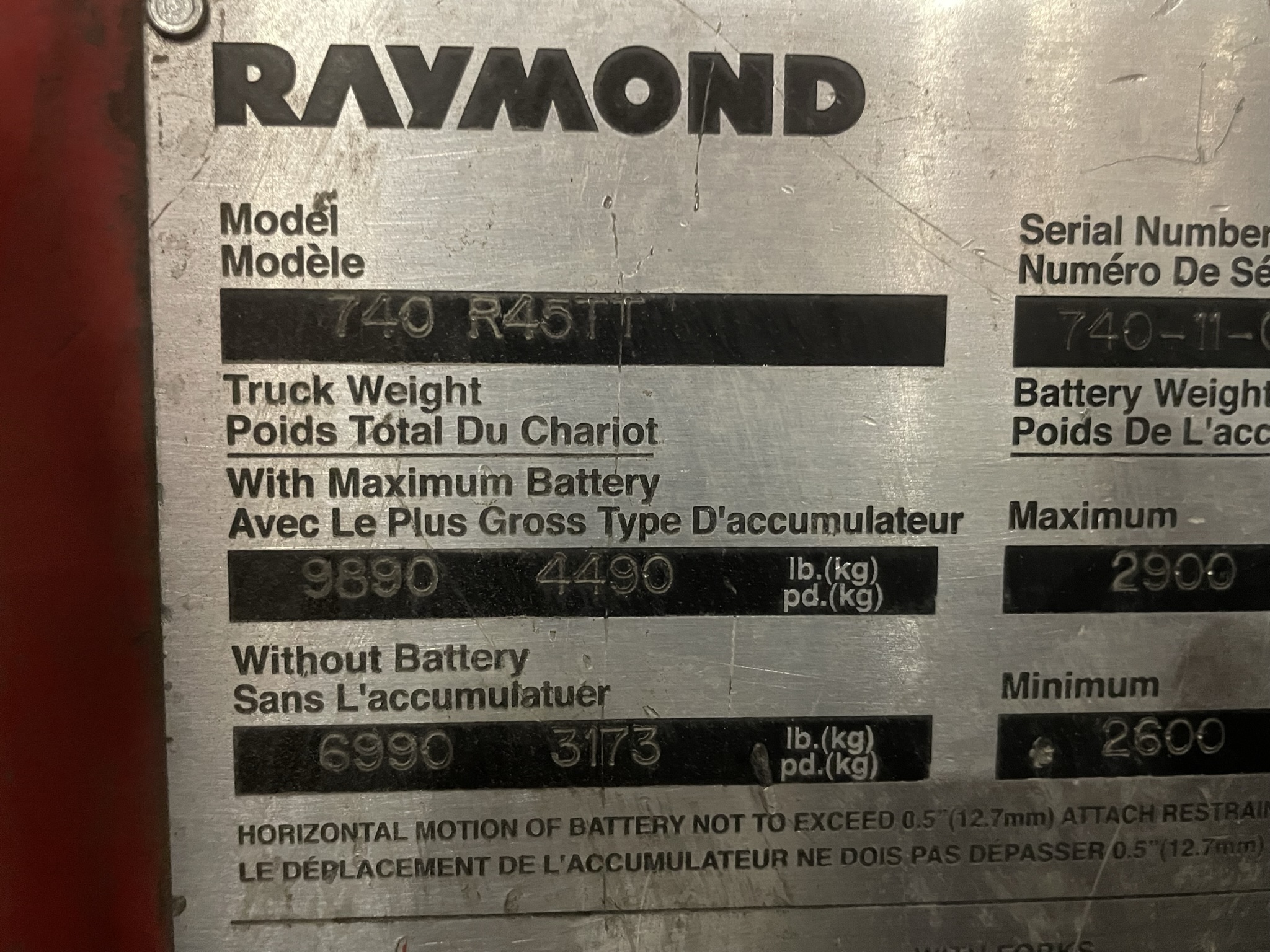 2011 RAYMOND 740 R45TT REACH TRUCK