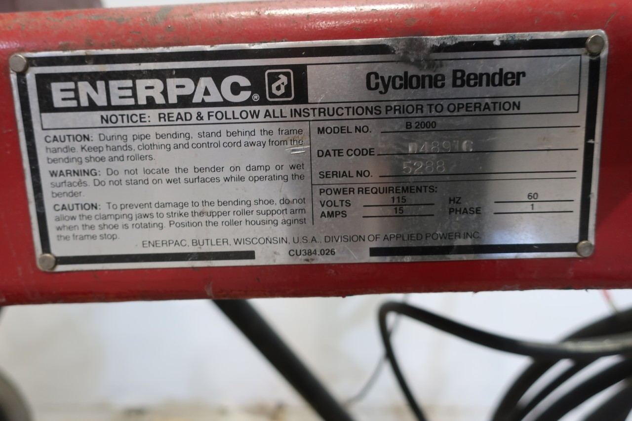 ENERPAC B 2000 CYCLONE ELECTRIC 1/2-2IN PIPE BENDER For Sale | Aucto