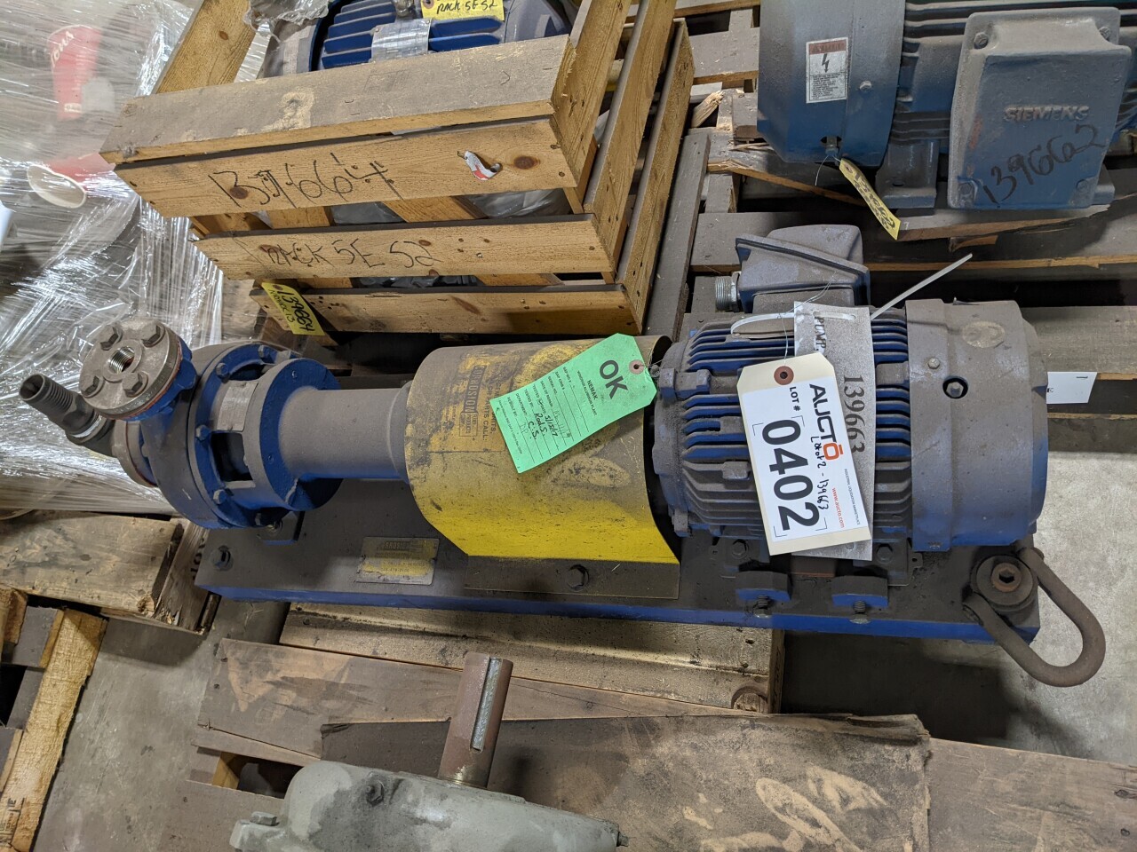 LOT OF 2 ASSORTED 5HP CENTRIFUGAL BOOSTER PUMPS, FLOWSERVE 1.5X1, BELL ...