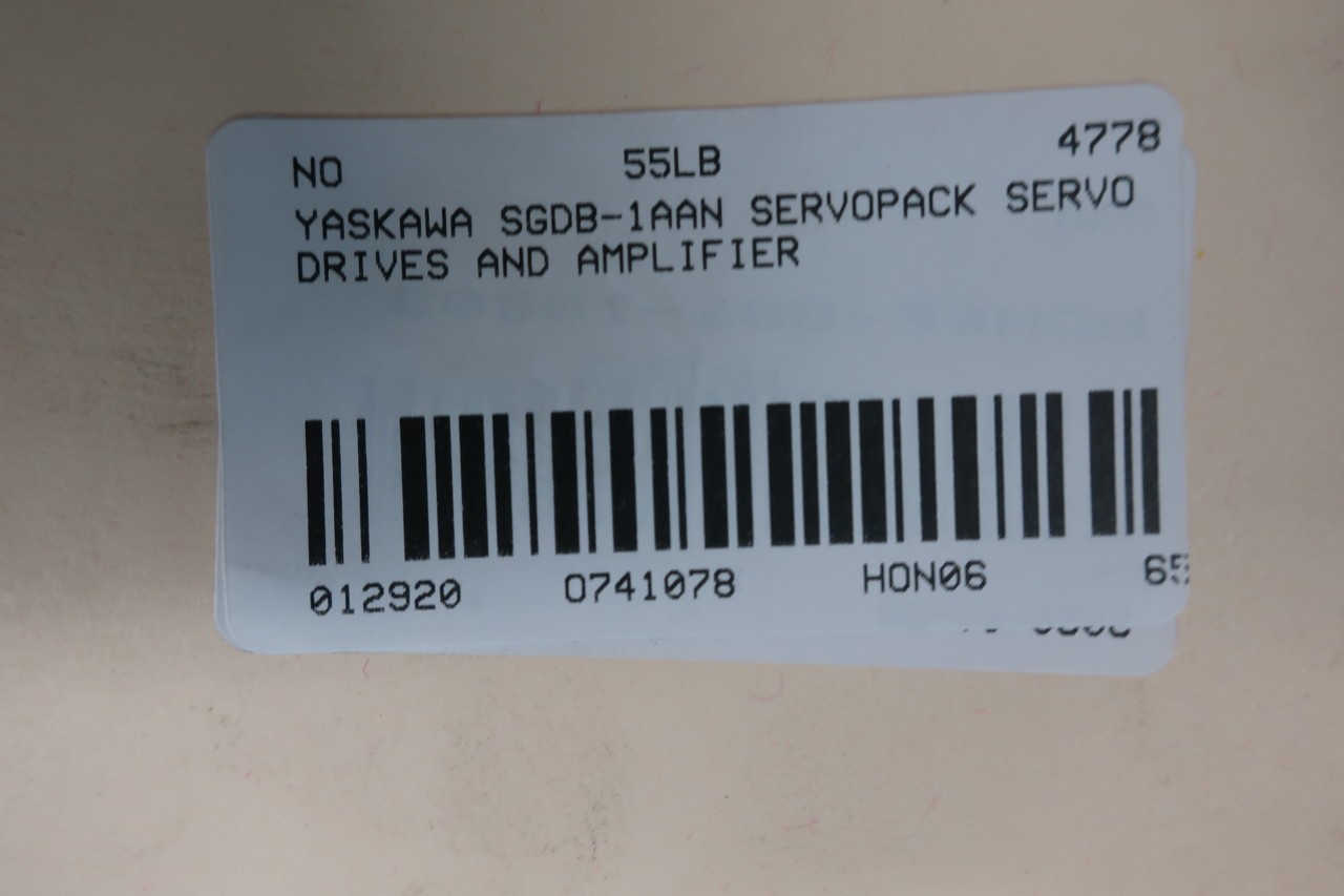 YASKAWA SGDB-1AAN SERVOPACK 200-230V-AC 0-230V-AC 3PH 15HP SERVO DRIVES AND AMPLIFIER