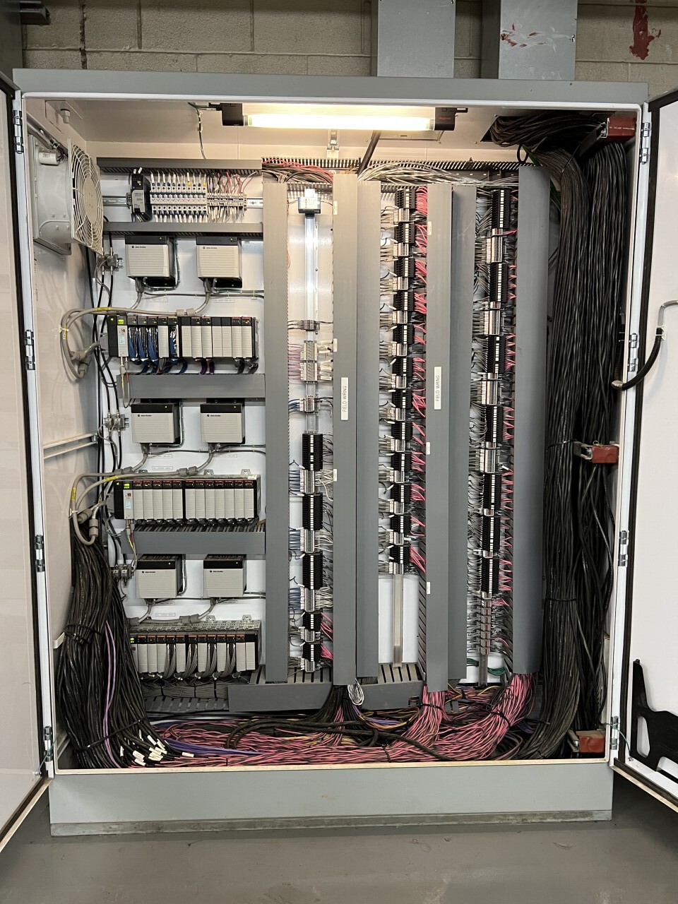 Cabinet with Allen Bradley Controllogix PLCs