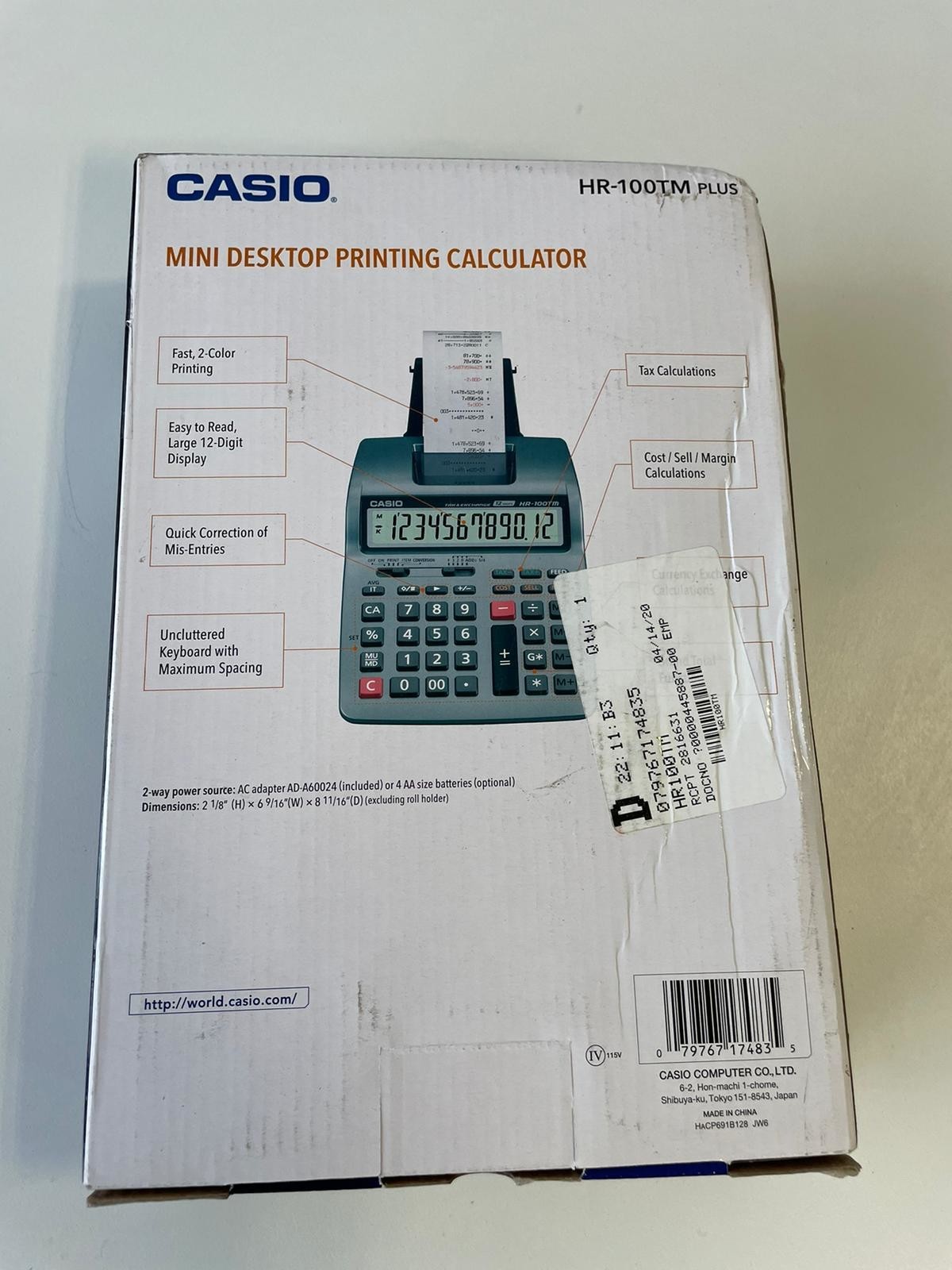 Casio Mini Desktop Printing Calculator 2-Pack Replacement Ink Rollers ...