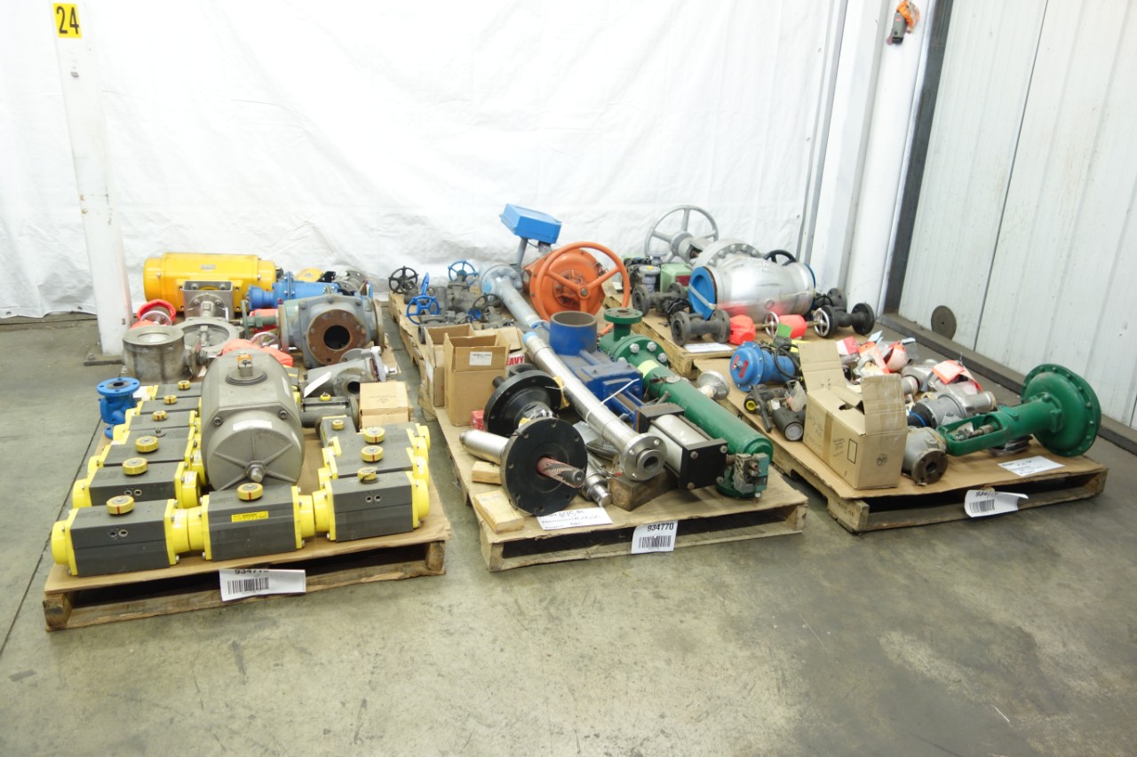 6 PALLETS OF ASSORTED VALVES AND VALVE PARTS