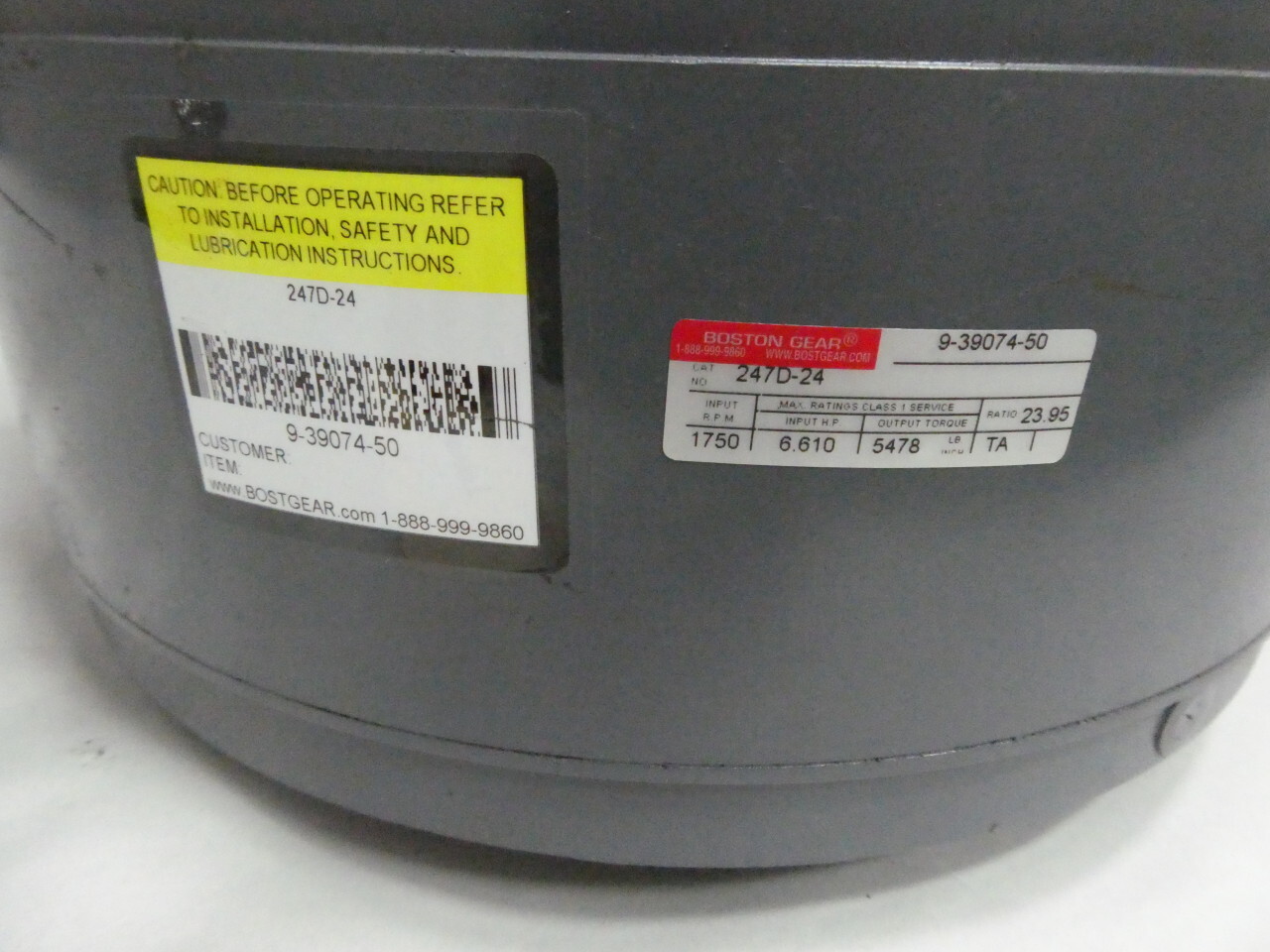 BOSTON GEAR 247D-24 HELICAL PARALLEL SHAFT 1-9/16IN 2-1/4IN 6.61HP 23. ...