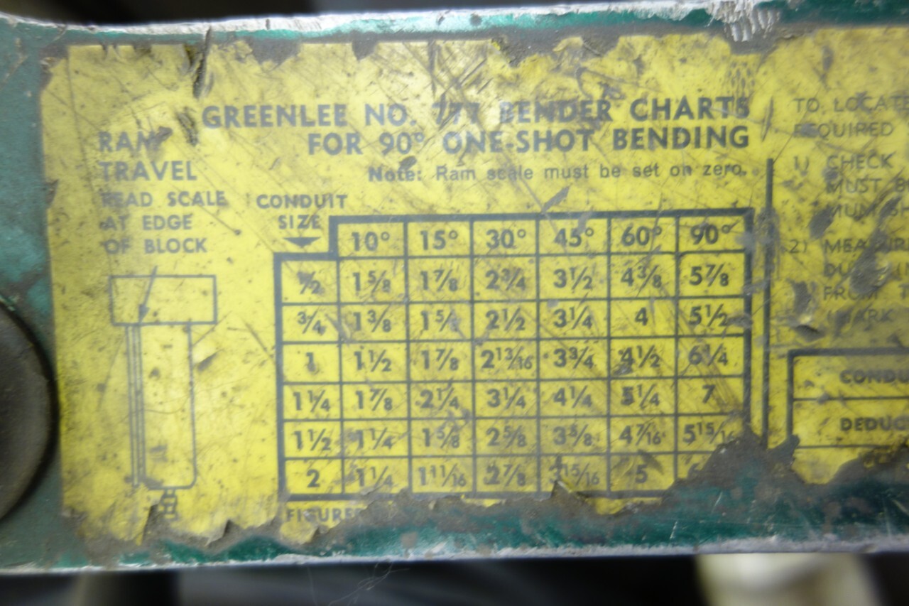 GREENLEE NO. 777 PIPE BENDER