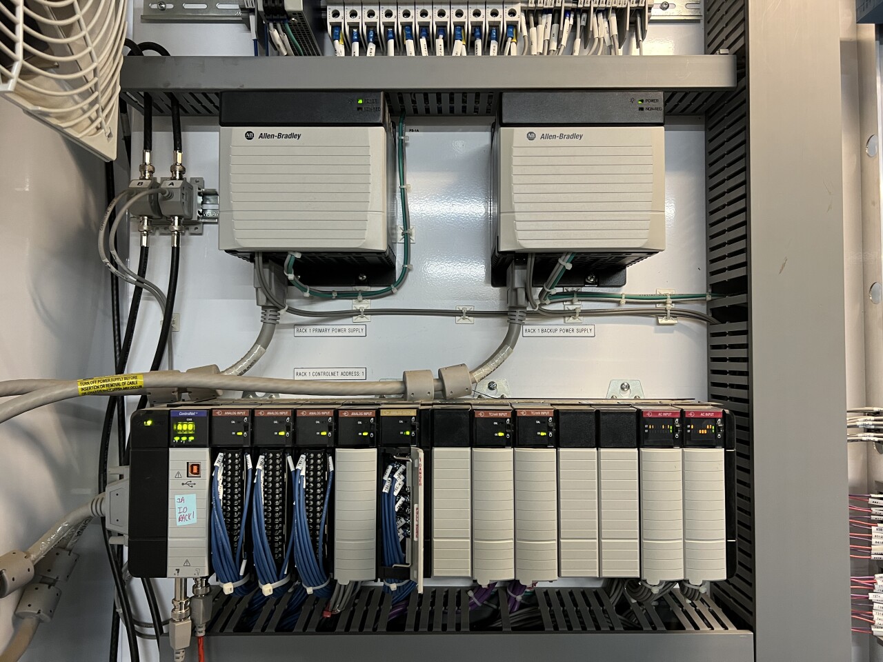 Cabinet with Allen Bradley Controllogix PLCs