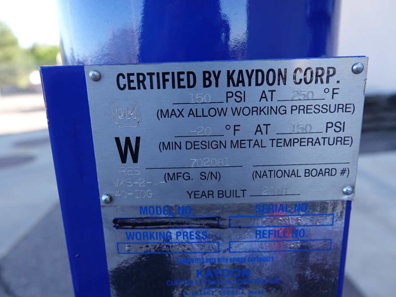 Kaydon Turbine Oil Conditioner Tank and (2) KaydonVKS-2-A-40-TOG Duplex ...