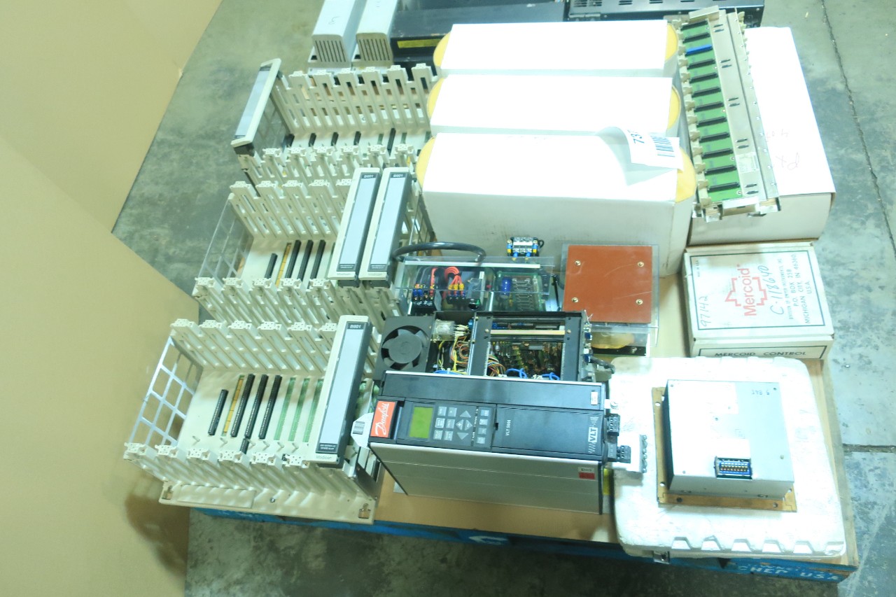 2 PALLETS OF ASSORTED ELECTRICAL CHASSIS RACK, SERVO DRIVE, PRESSURE ...