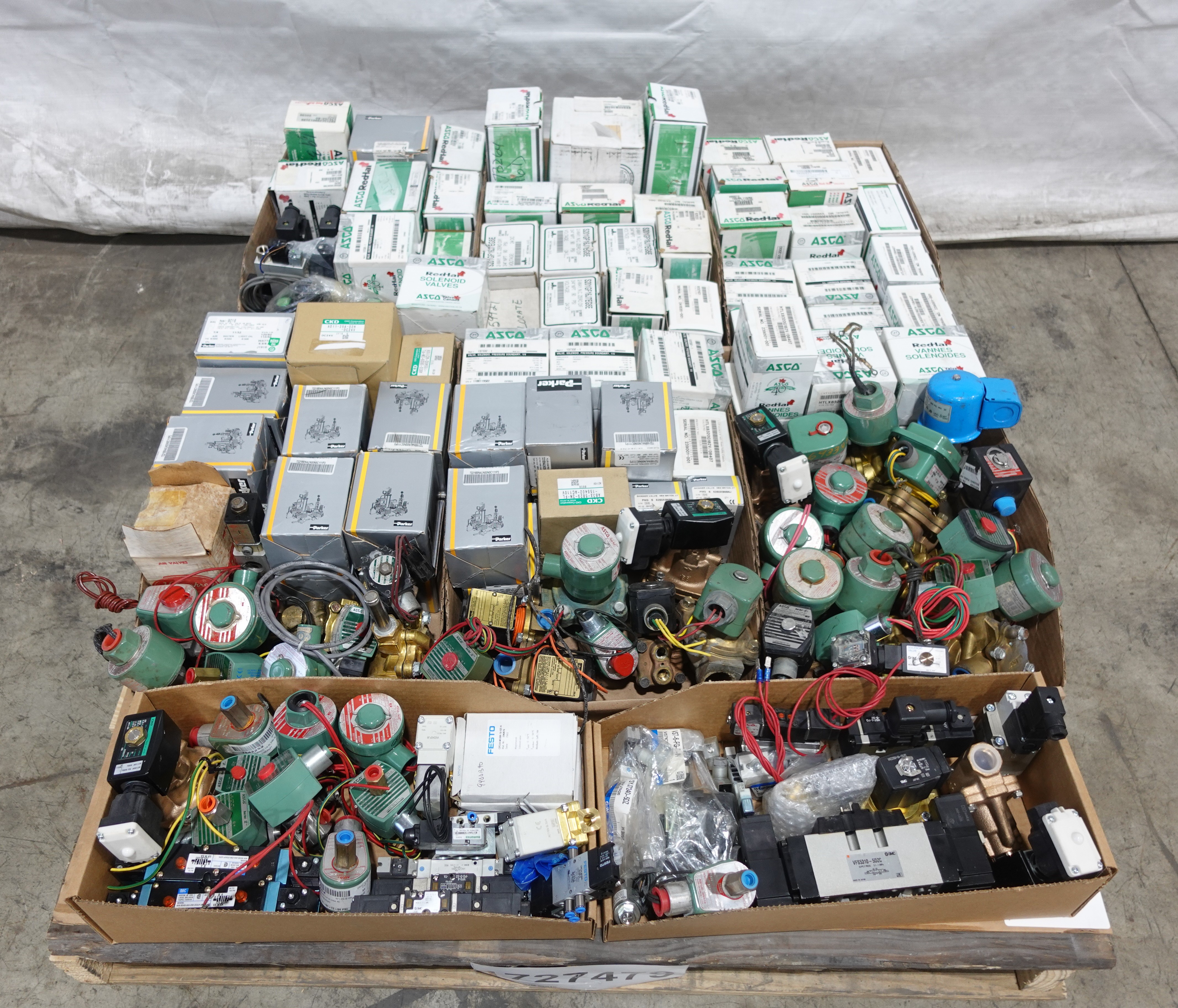 SKU 1727479 - PALLET OF ASSORTED SOLENOID VALVES, PARKER, SMC, CKD ...