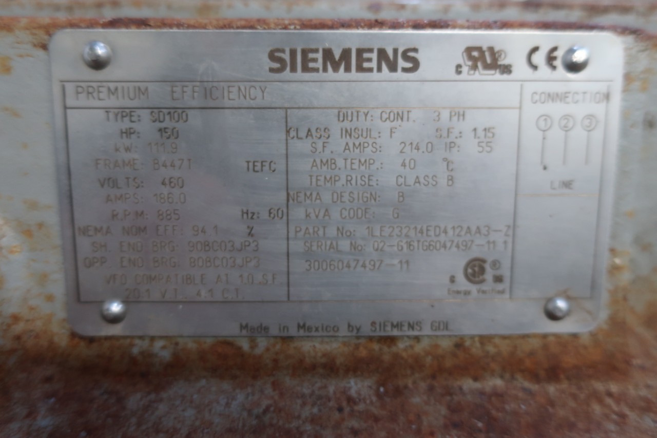 SIEMENS SD100 PREMIUM EFFIECENCY ELECTRIC MOTOR For Sale | Aucto