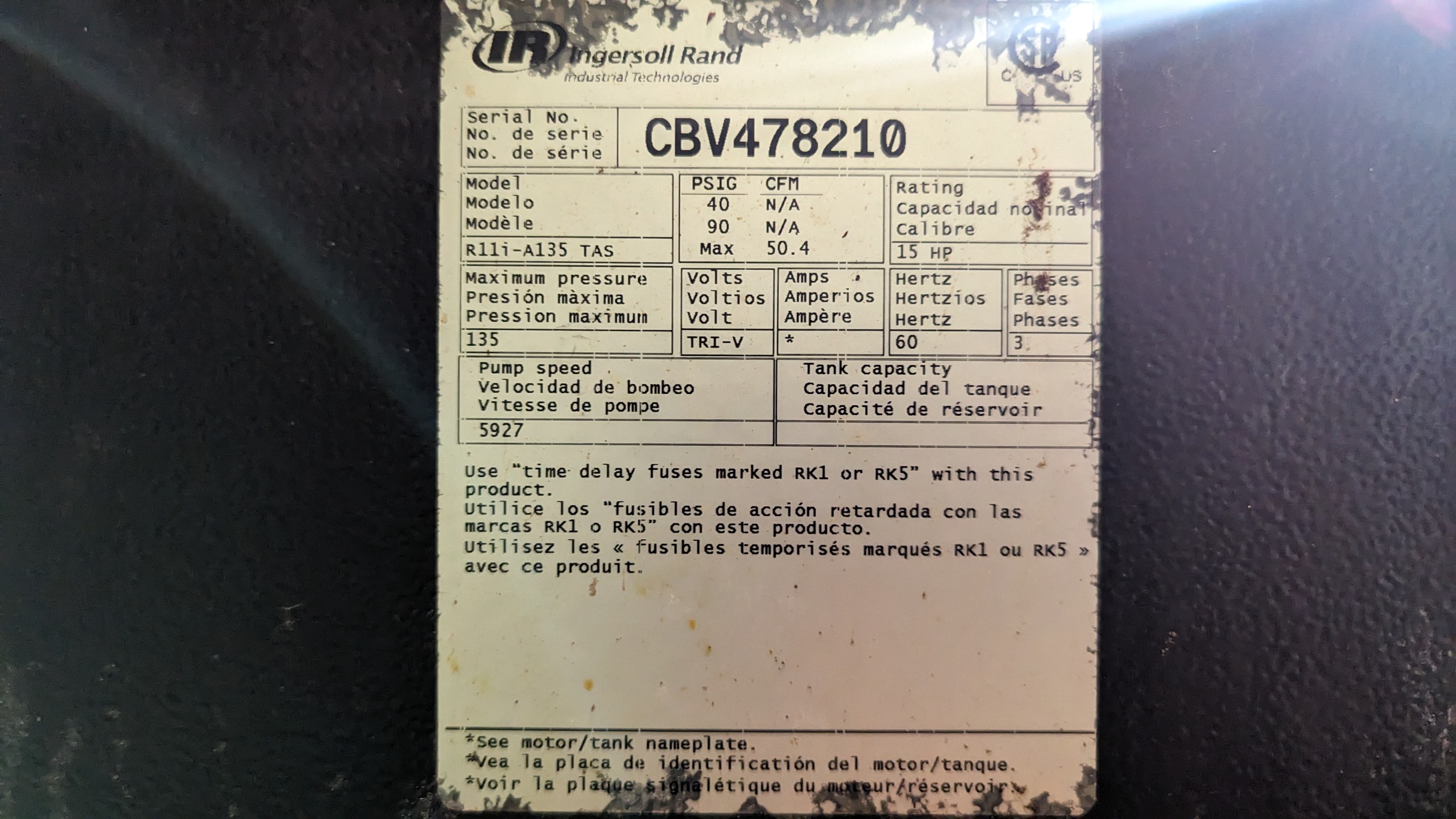 Ingersoll Rand 47518888001 Air Compressor For Sale | Aucto