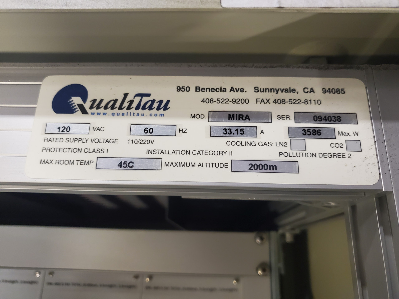 Qualitau MIRA Modular Integrated Reliability Analyzer 120VAC, 60Hz, 33A