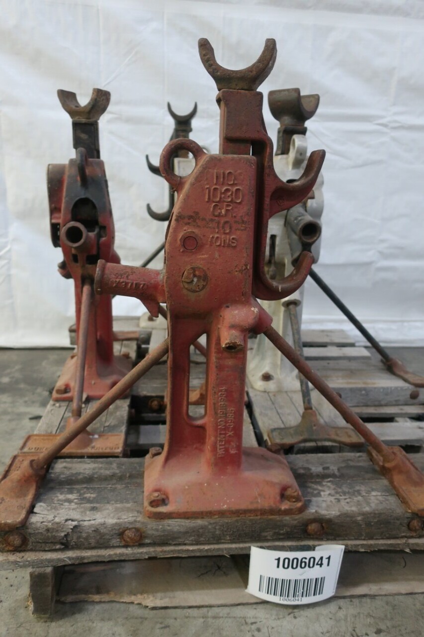 LOT OF 4 REEL JACKS, SIMPLEX, DUFF NORTON