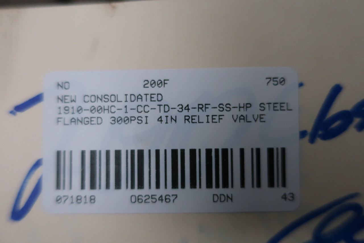 CONSOLIDATED 1910-00HC-1-CC-TD-34-RF-SS-HP RELIEF VALVE 4IN For Sale ...
