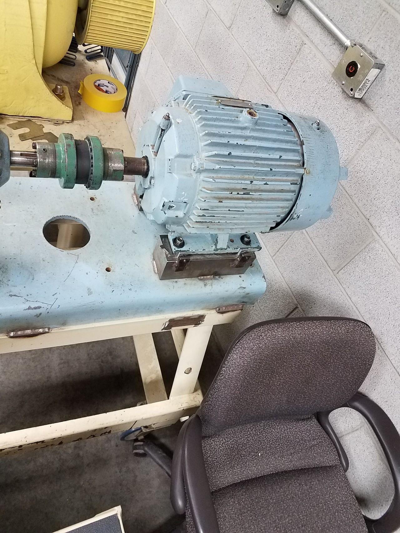 Pump and motor test station with Duriron 3x2-10 stainless pump and ...