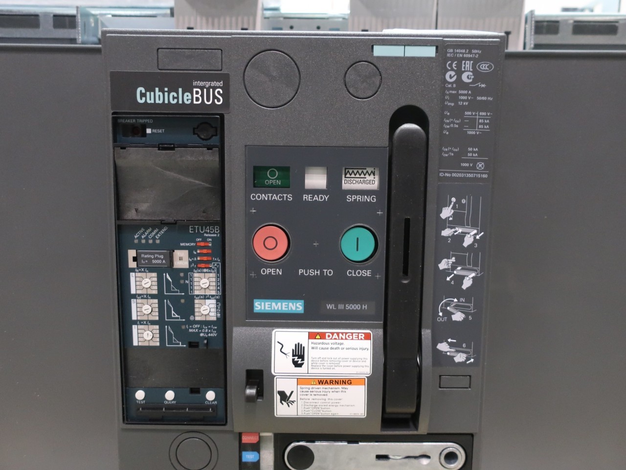 SIEMENS 3WL1350-4EB35-5FA4 CUBICLEBUS WL III 5000 H 5000A AMP 1000V-AC ...