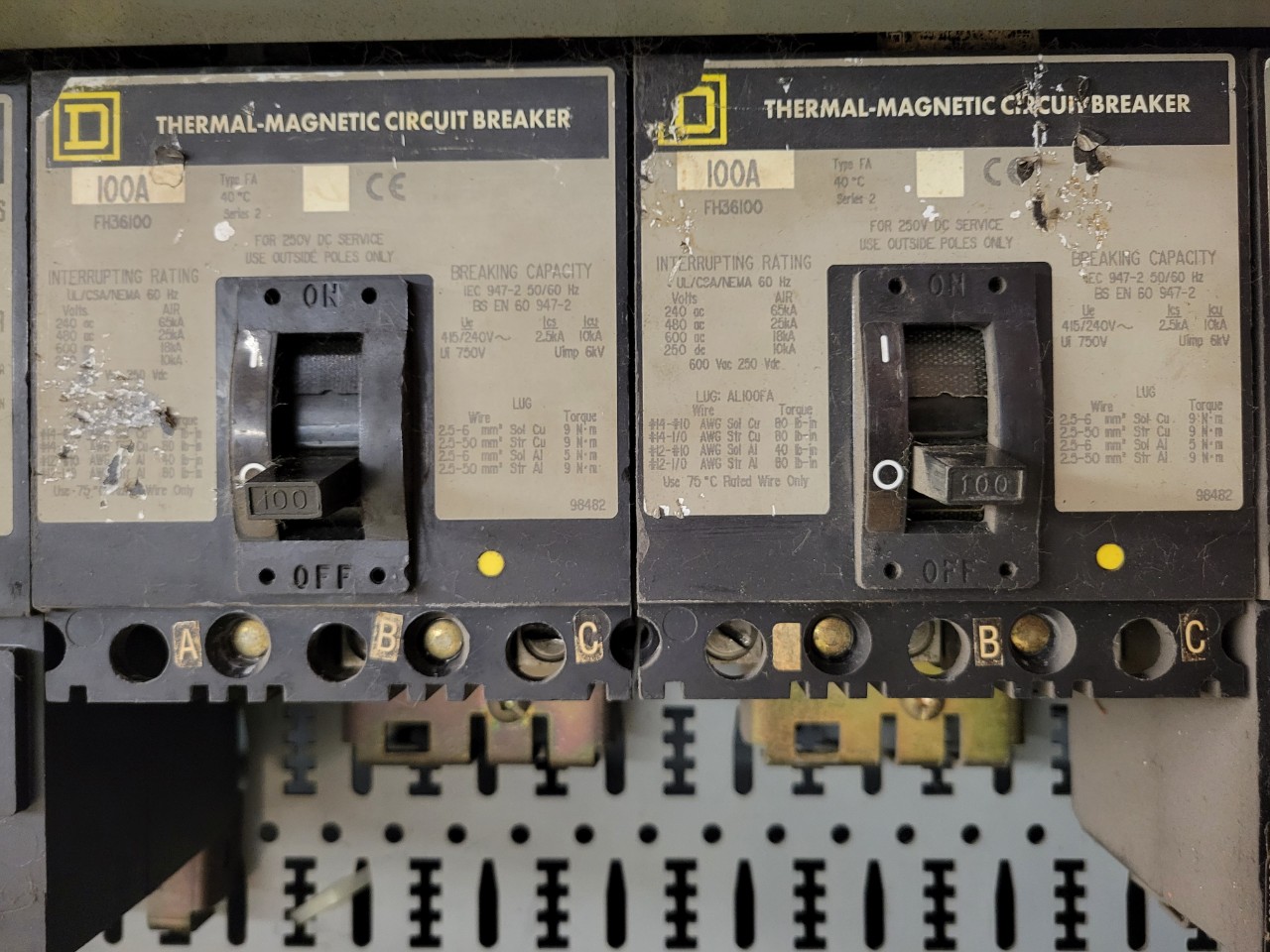 Custom Panel - 10 Square D MCCBs - Includes 3 x FH36100 For Sale | Aucto
