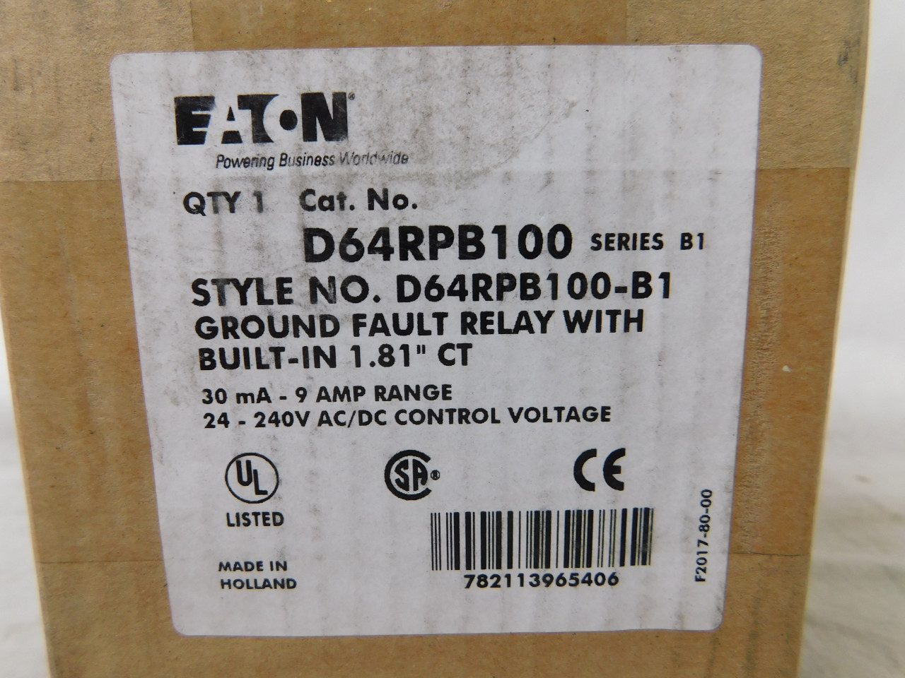 Eaton D64RPB100 Digital Ground Fault Relay For Sale | Aucto