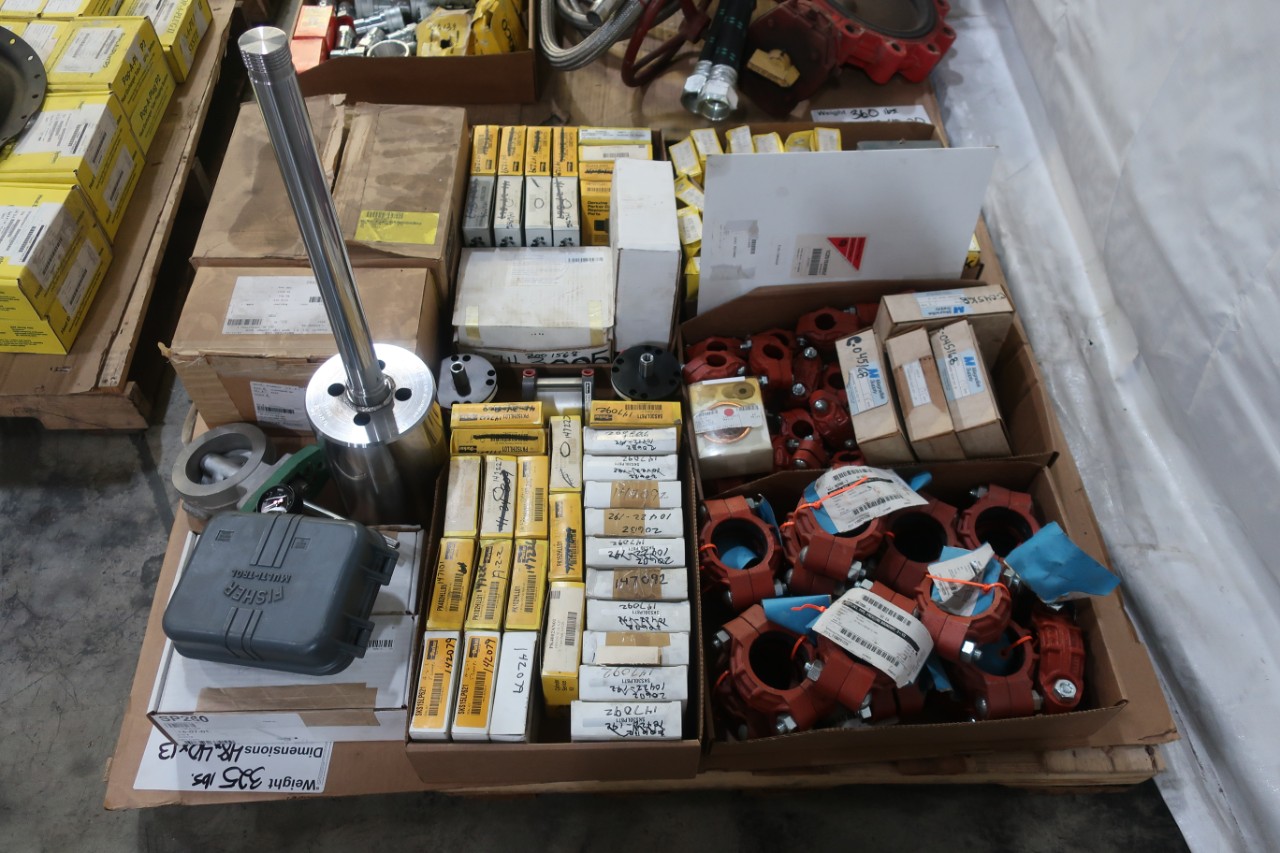 5 PALLETS OF ASSORTED VALVES, VALVE PARTS AND ACCESSORIES