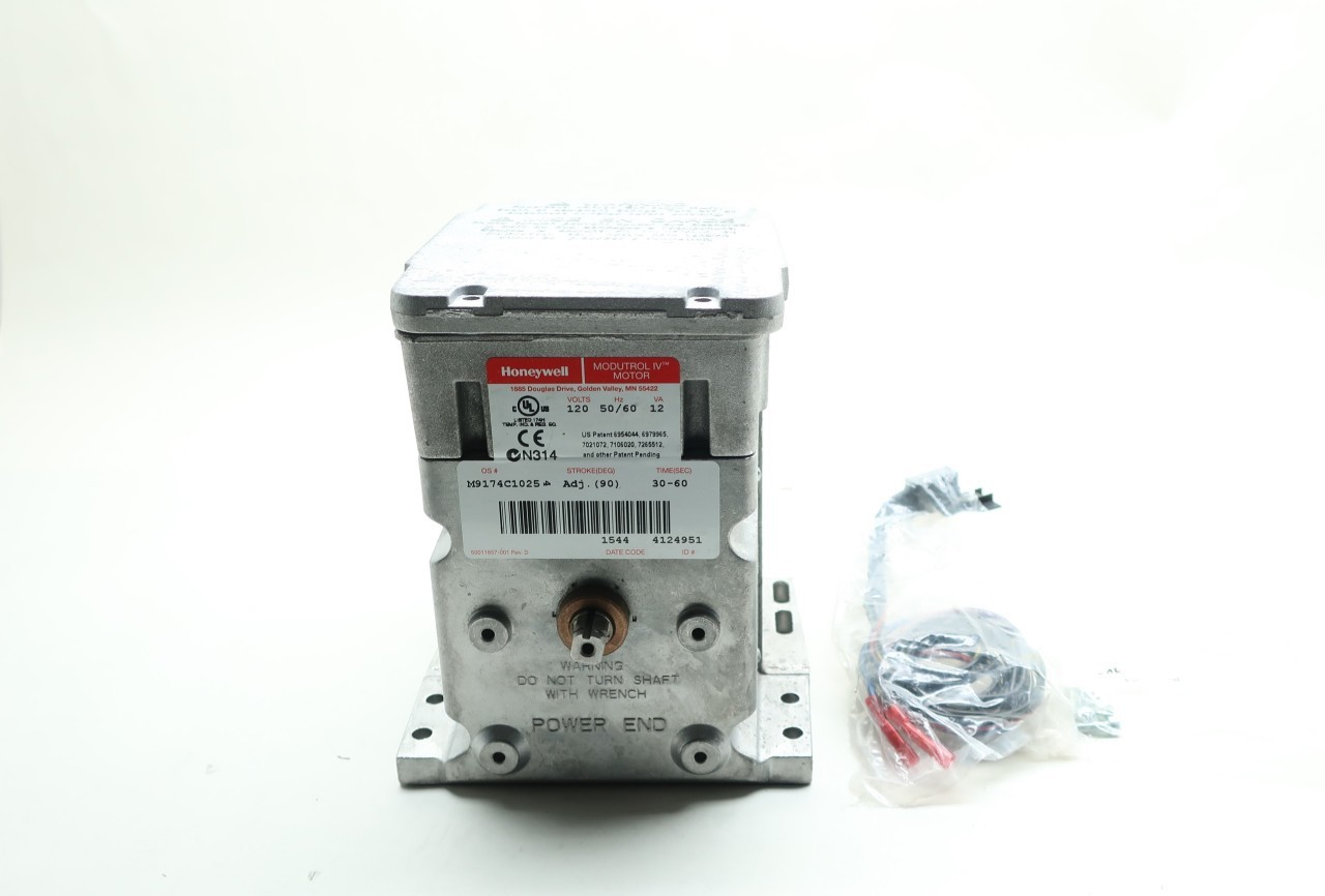 HONEYWELL M9174C-1025 MODUTROL IV ELECTRIC VALVE ACTUATOR MOTOR 12VA ...