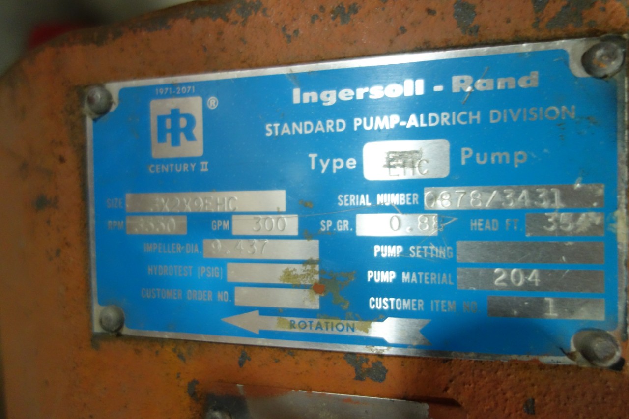 INGERSOLL-RAND EHC VERTICAL IMMERSION LUBE OIL PUMP For Sale | Aucto