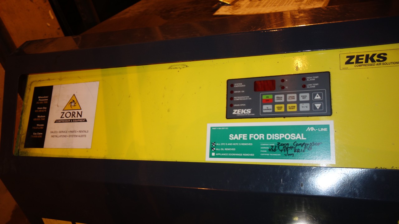 ZEKS 500HSFA400 500CFM REFRIGERANT AIR DRYER