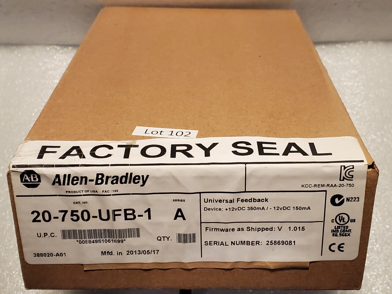 Allen Bradley Feedback Module 20-750-UFB-1