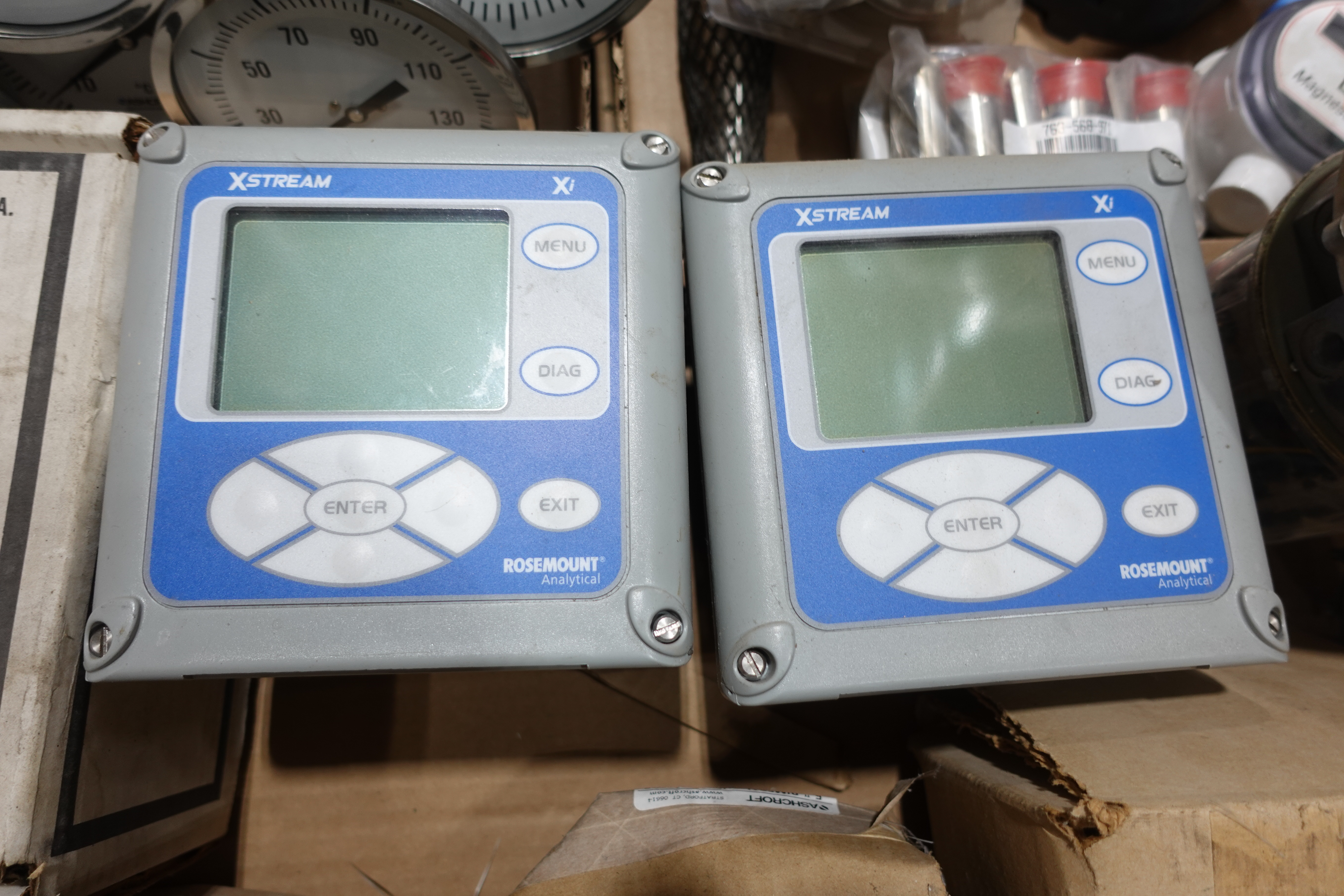 4 PALLETS OF ASSORTED INSTRUMENTATION, METERS, GAUGES, SWITCHES AND ...