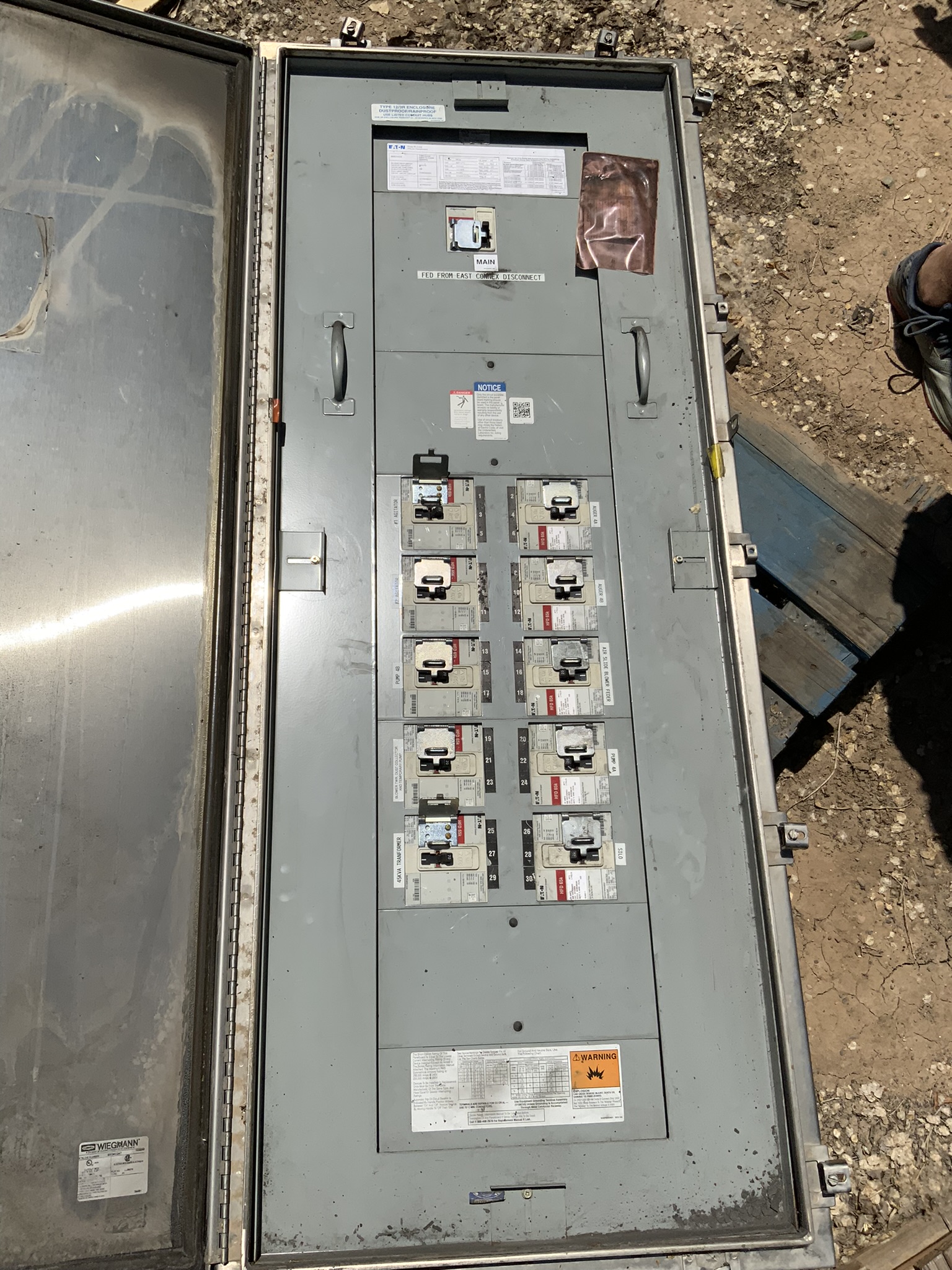 Bulk Lot of GE and Eaton Transformers, Breakers, Power Panelboard Enclosure