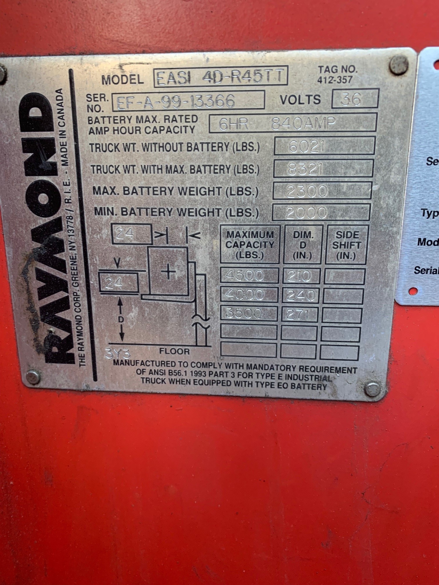 RAYMOND EASI 4D-R45TT FORKLIFT