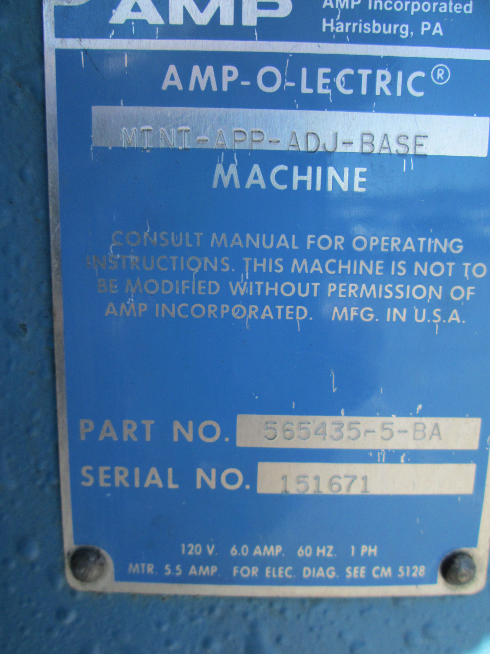 AMP Amp-O-Lectric K Press Wire Terminating Crimper Machine For Sale | Aucto