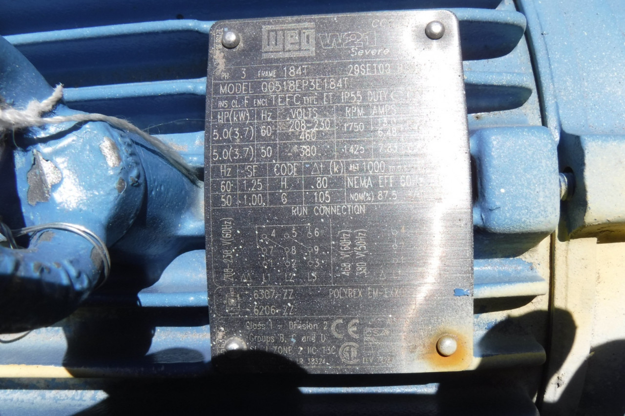 5 HP WEG 1800 RPM 184T Frame Motor Unused