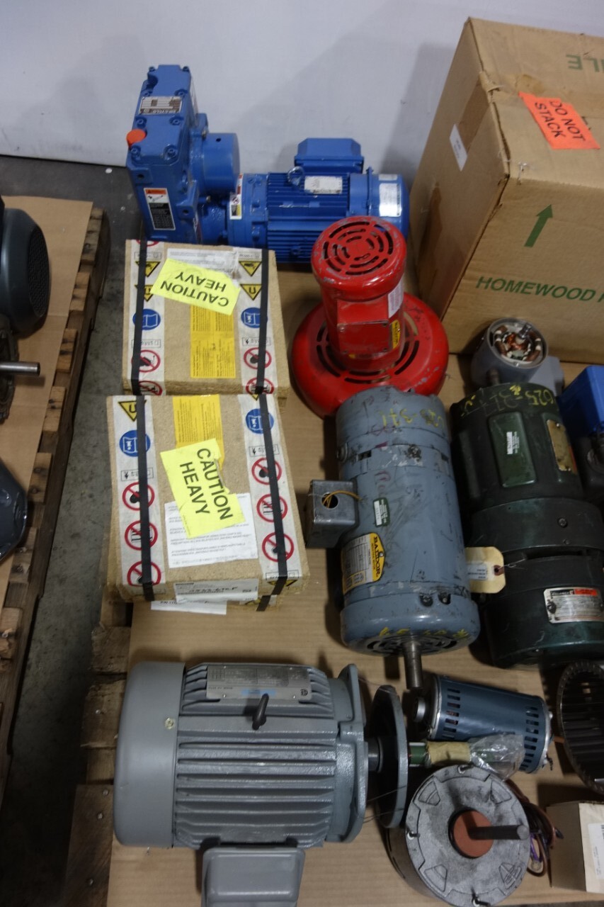 2 PALLETS OF ASSORTED ELECTRIC MOTORS AND ASSORTED MOTOR PARTS AND ...