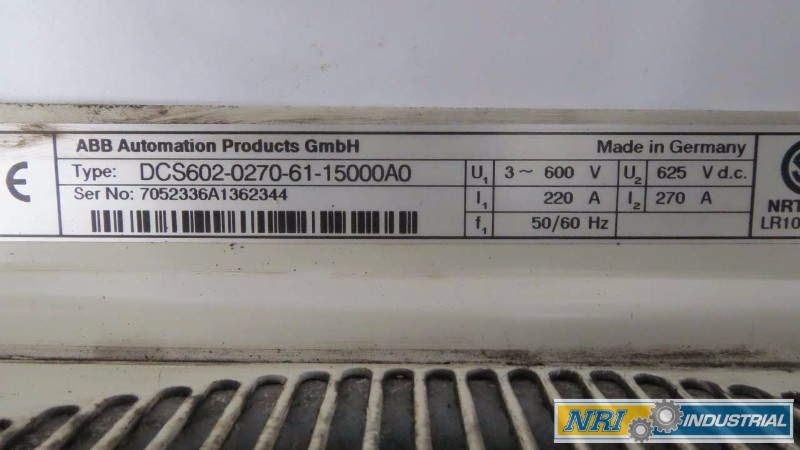 ABB DCS600 295HP 625V DC MOTOR DRIVE For Sale | Aucto