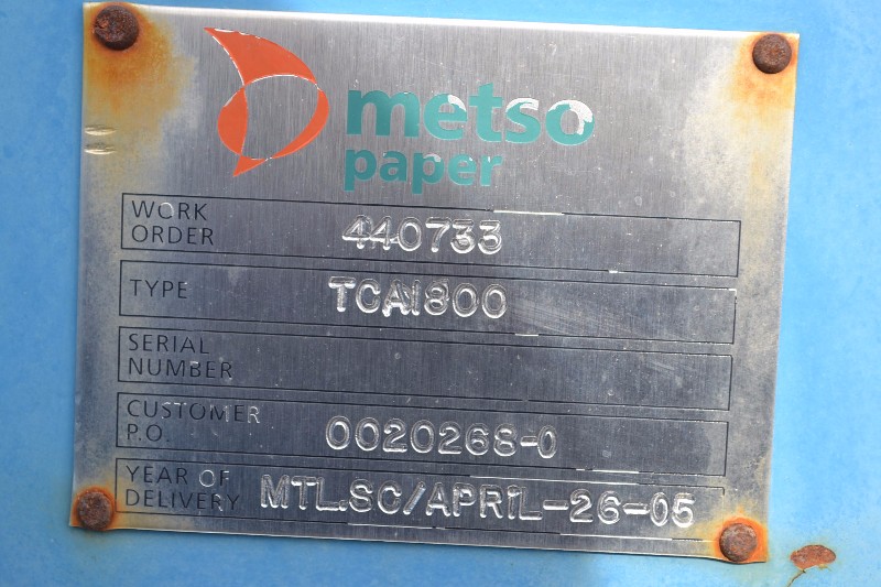 METSO VALMET TCA1800 CONICAL PRESSURE CYCLONE (LOCATION: BRAMPTON)