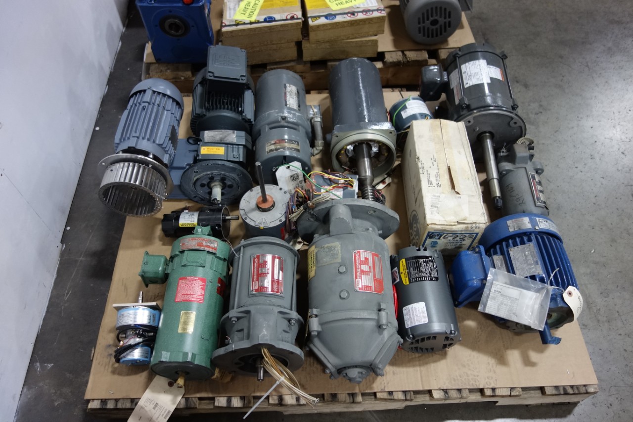 2 PALLETS OF ASSORTED ELECTRIC MOTORS AND ASSORTED MOTOR PARTS AND ...