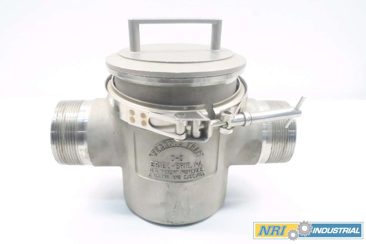 ERIEZ B-3 MAGNETIC FERROUS TRAP 3 IN NPT MALE SANITARY STAINLESS