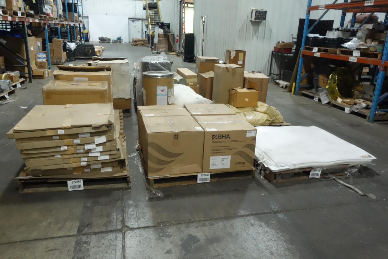 9 PALLETS OF ASSORTED FILTER ELEMENTS, FILTER BAGS, STRAINERS, GASKET ...