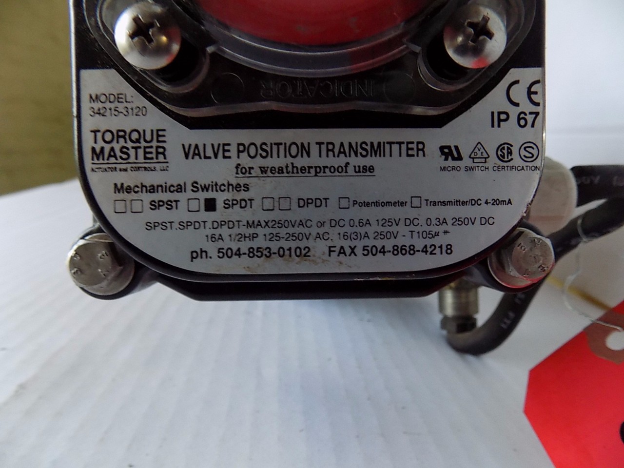 FLOWLINE PNEUMATIC GATE VALVE INDICATOR