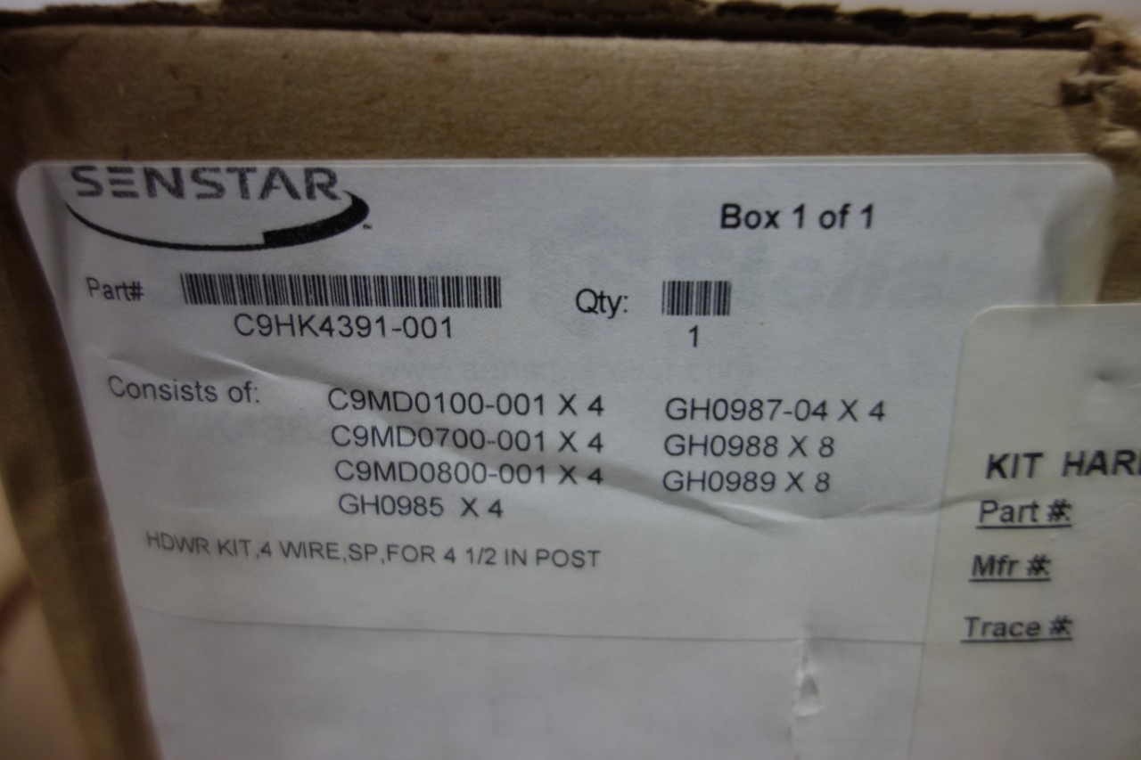 LOT OF 5 SENSTAR SINGLE TENSION POINT 4-WIRE HARDWARE KITS